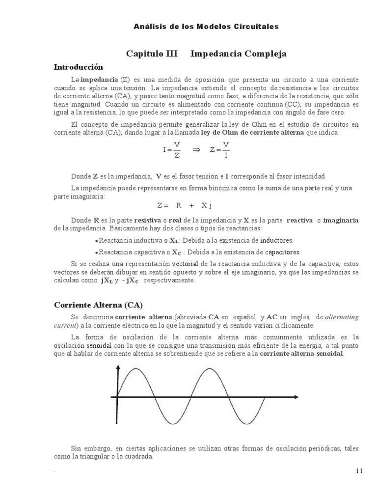 Impedancia Compleja | PDF | Impedancia eléctrica | Corriente alterna