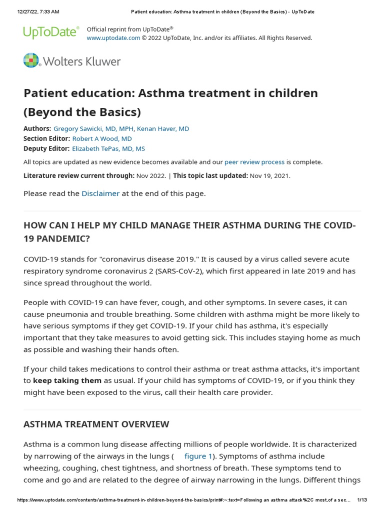 Patient Education: Asthma Treatment in Children (Beyond The Basics) | PDF | Asthma | Candidiasis