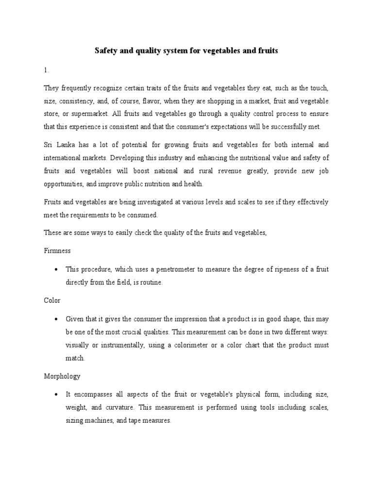 Intelligent Computer Vision System For Vegetables and Fruits | PDF ...
