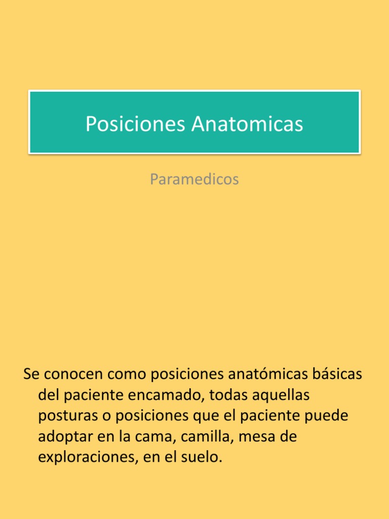Posiciones Anatomicas | PDF | Términos anatómicos de ubicación | Rodilla