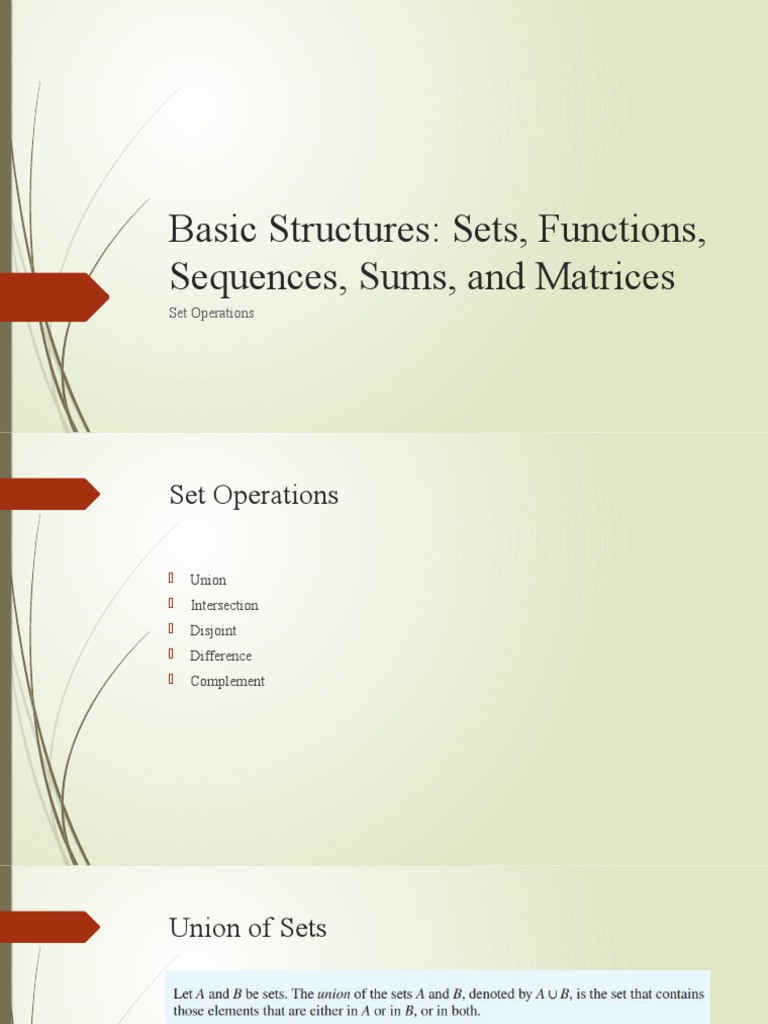 Set Operations | PDF | Intersection (Set Theory) | Mathematical Objects