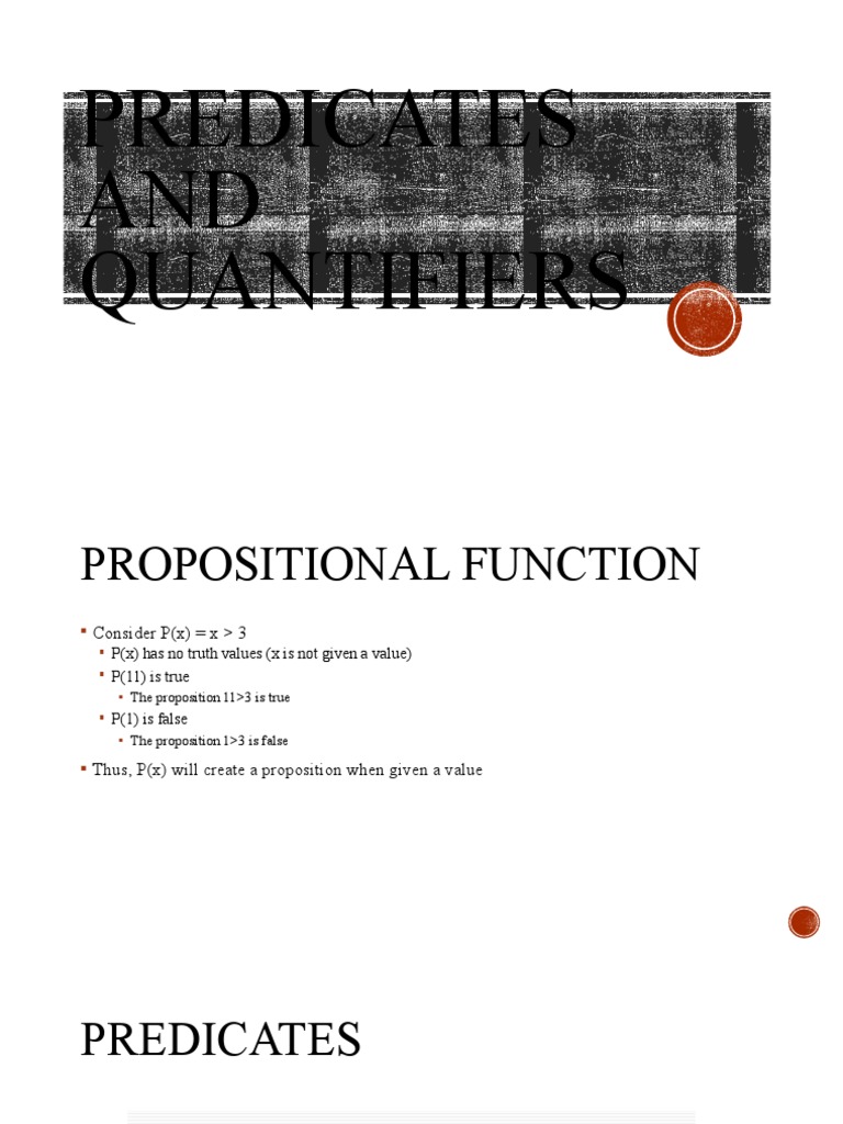 Predicates and Quantifiers | PDF | Syntax (Logic) | Semantics Predicates and Quantifiers | PDF | Syntax (Logic) | Semantics