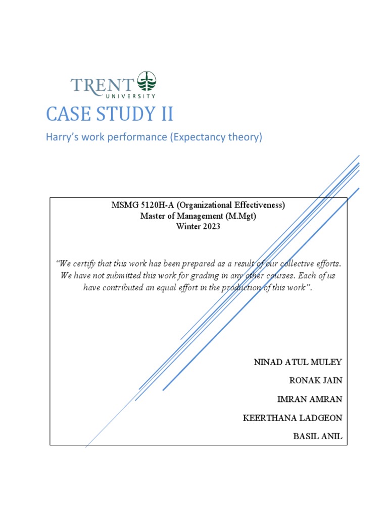 Case Study2 - Organizational Effectiveness | PDF | Motivational ...