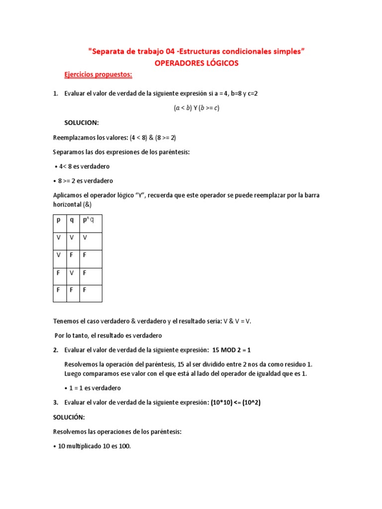 Tarea S06.s1 Separata de Trabajo 04. Unidad2 | PDF