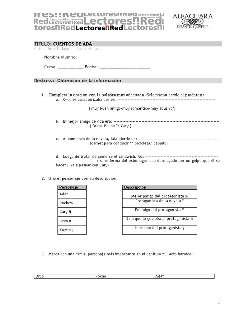 Cuentos de Ada - Profesor | PDF