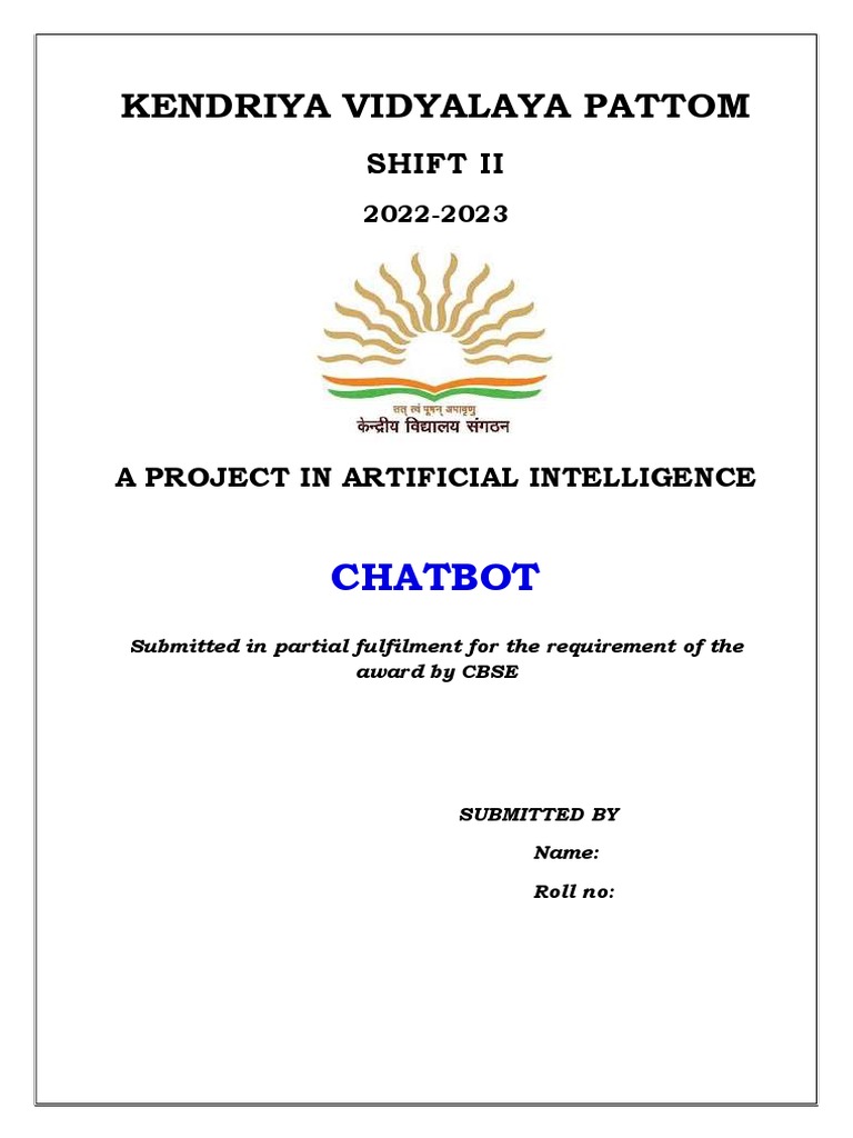 Kendriya Vidyalaya Pattom: Chatbot | PDF | Artificial Intelligence ...