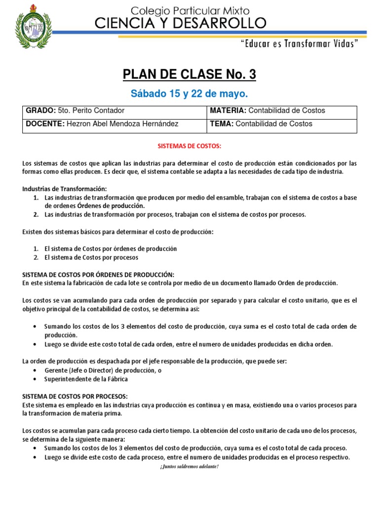 202108130113plan de Clase 3 | PDF | Contabilidad | Economias