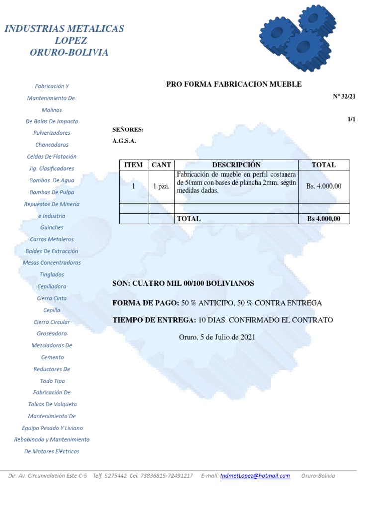 Proforma Mueble | PDF