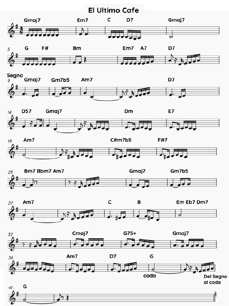 El Ultimo Cafe (Tango) | PDF