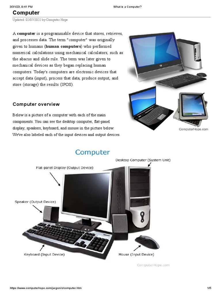 What Is A Computer | Download Free PDF | Computer Data Storage | Computer Hardware