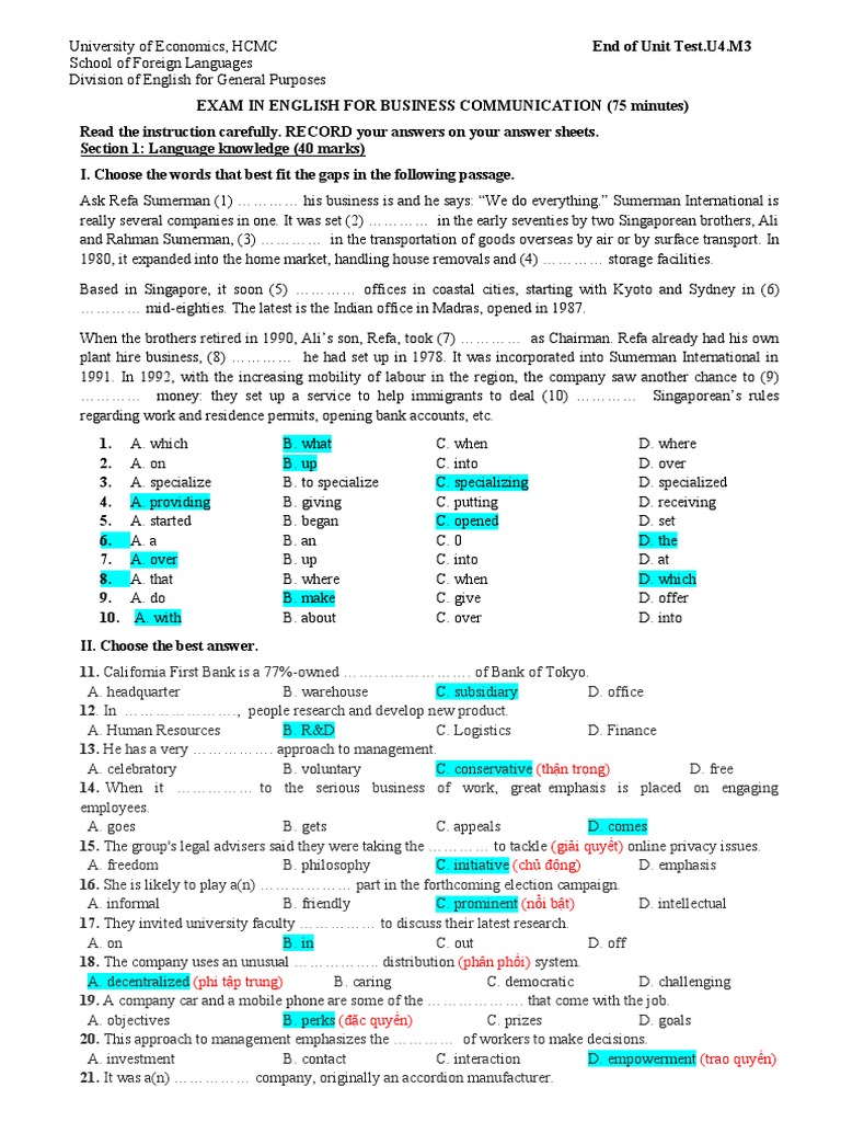 End of Unit 4 Test | PDF | Economies | Business