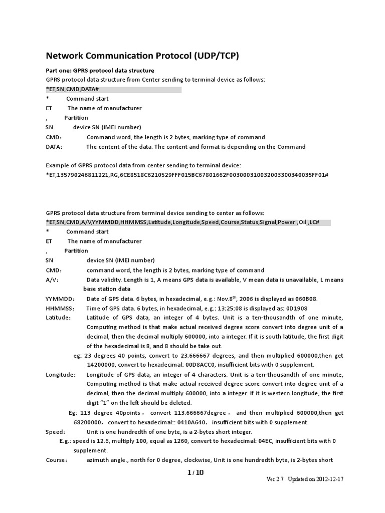 Network Communication Protocols (UDP/TCP | PDF | Bit | General Packet Radio Service