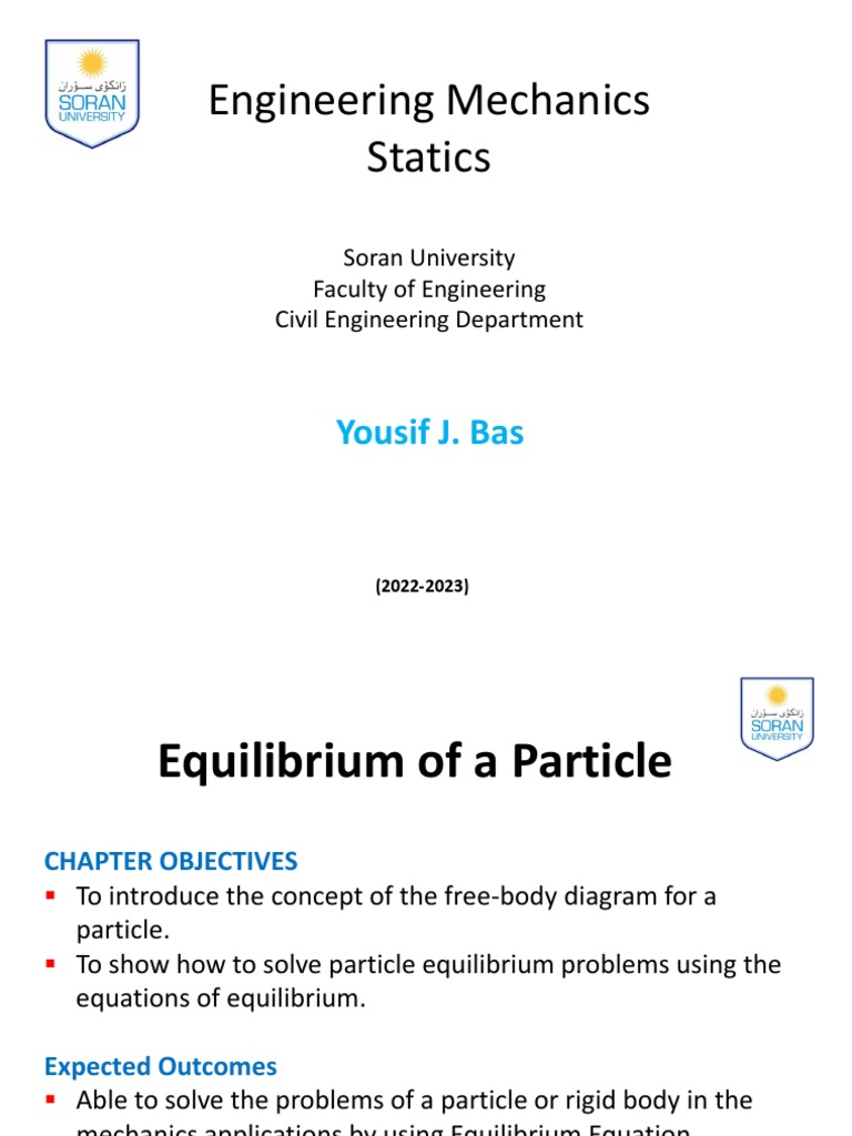 1 - Equilibrium of A Particle | PDF | Force | Euclidean Vector