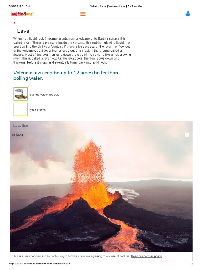 What Is Lava - Volcanic Lava - DK Find Out | PDF