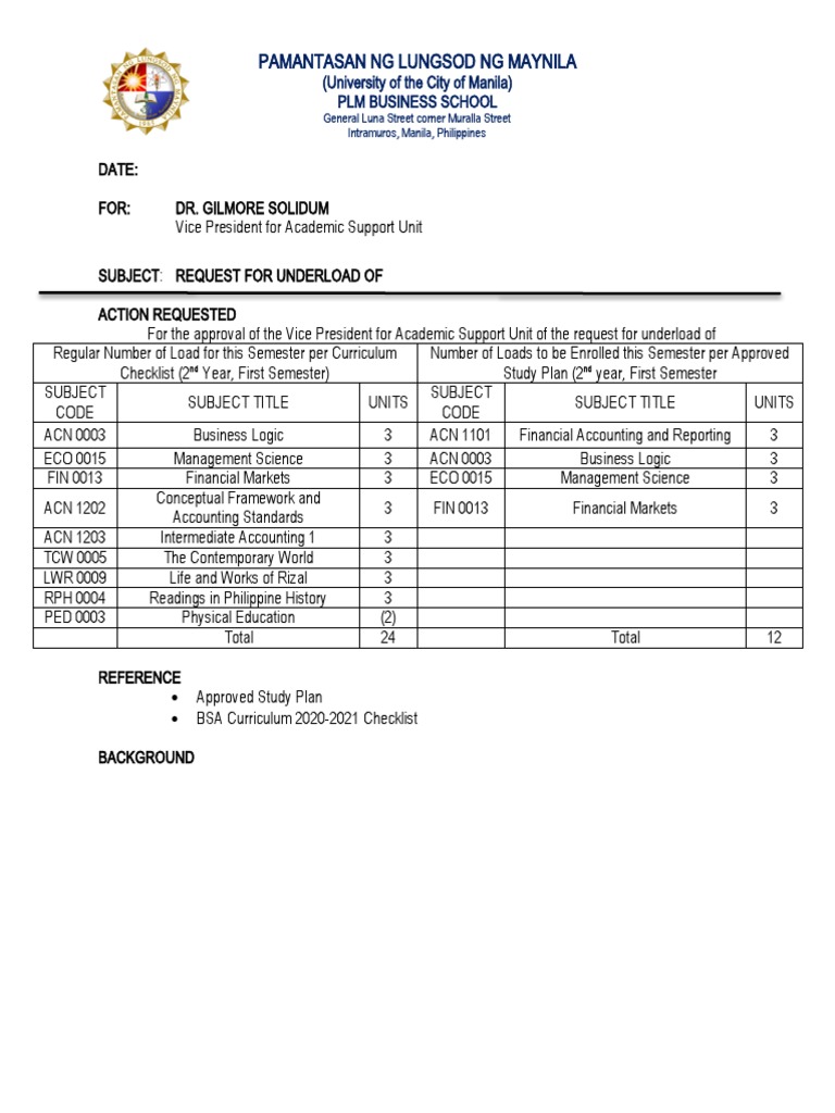 Request For Underload | PDF | Business