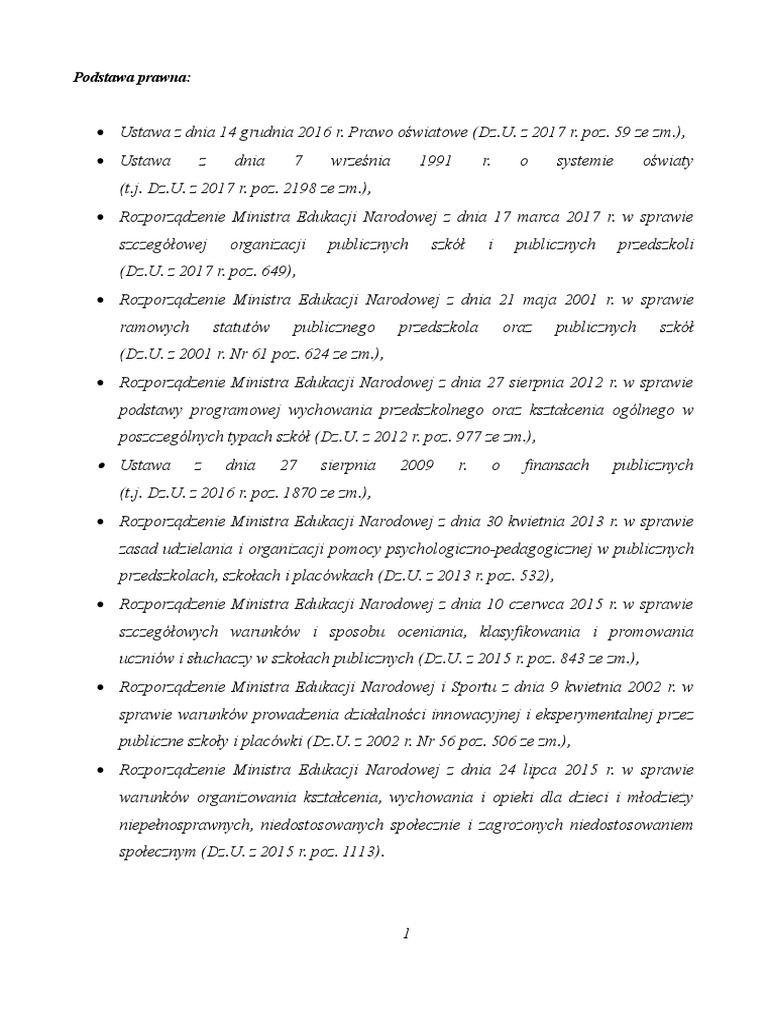 Podstawa Prawna | PDF