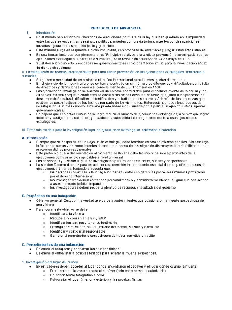Protocolo de Minnesota | PDF | Pena capital | Testigo
