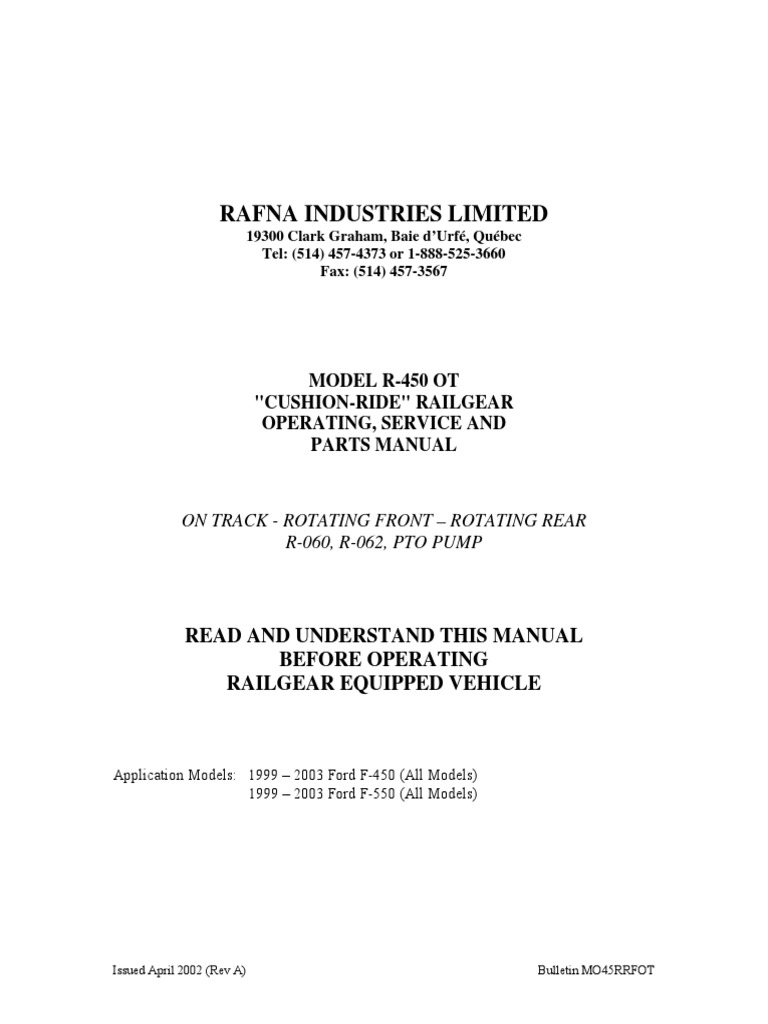 Rafna Industries Hy-Rail Mo45rrfot 450-0T | Download Free PDF ...