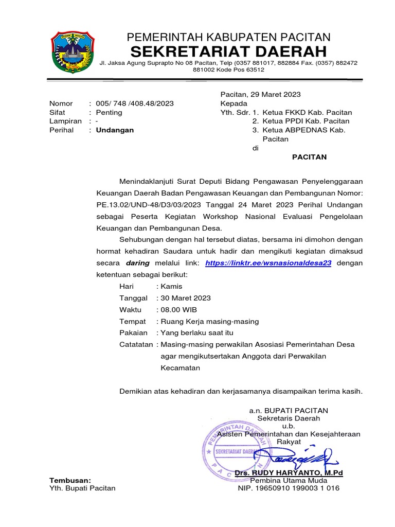 03 29032023 Undangan BPKP - FKKD PPDI ABPEDNAS | PDF