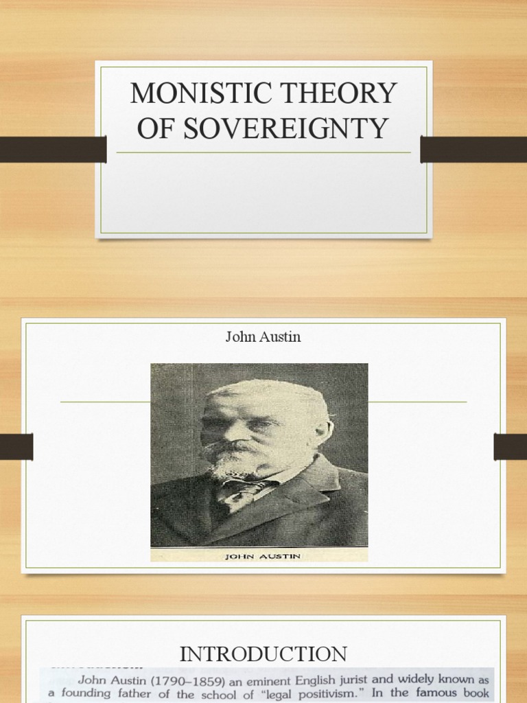 Monistic Theory of Sovereignty | PDF