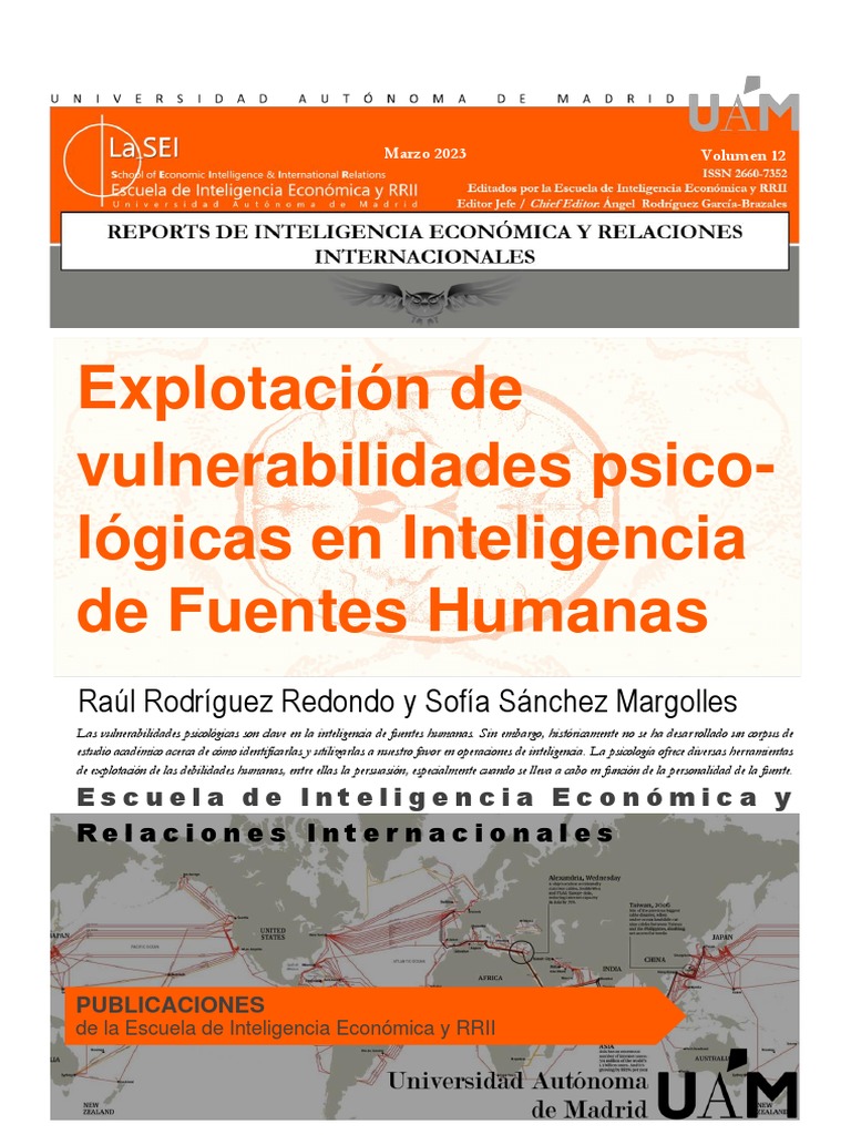 Explotaci N de Vulnerabilidades Psicol Gicas en HUMINT 1679489022 | PDF | Inteligencia | Sicología