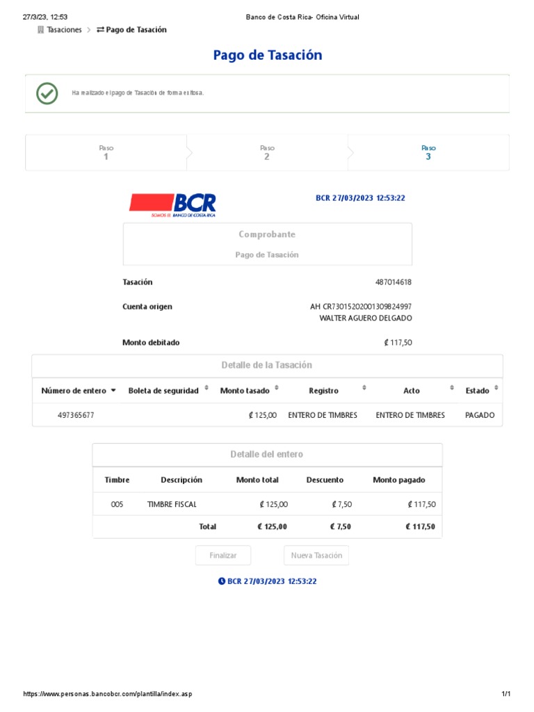 Pago de Tasación: Paso Paso | PDF