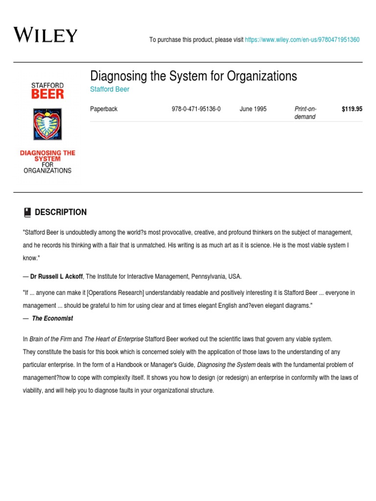 Wiley - Diagnosing The System For Organizations - 978-0-471-95136-0 | PDF