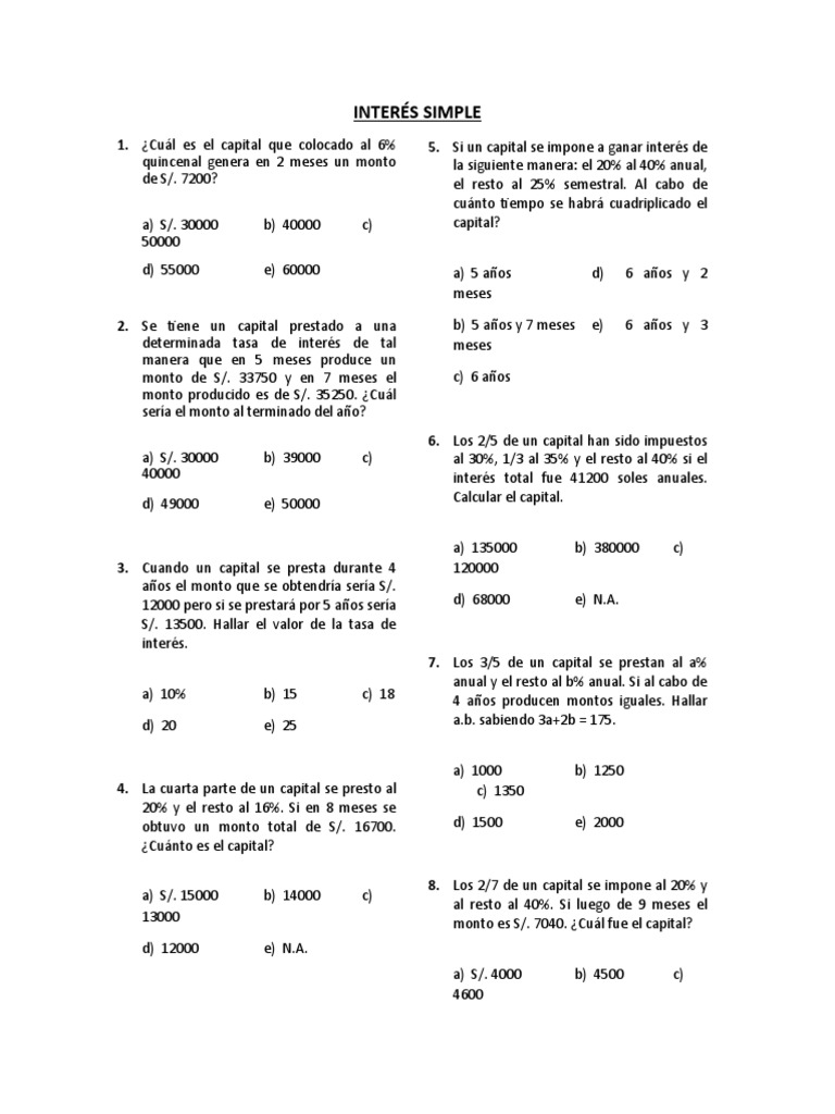 Interés Simple | PDF