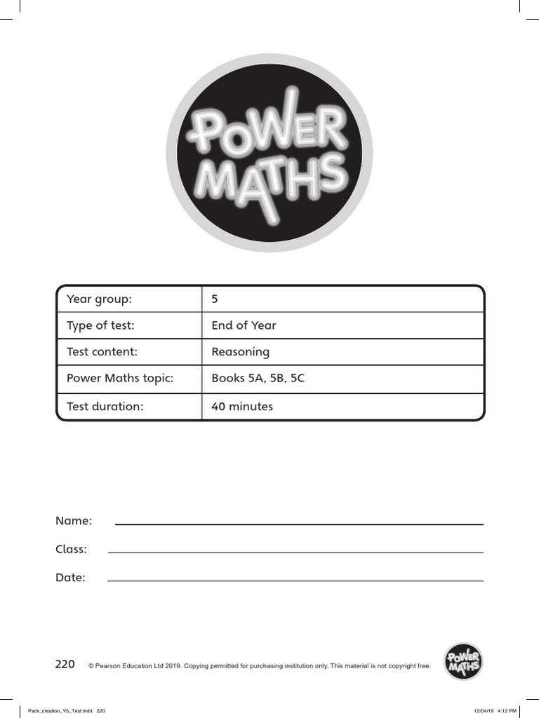 Eoy Reasoning Test Year 5 2 | PDF