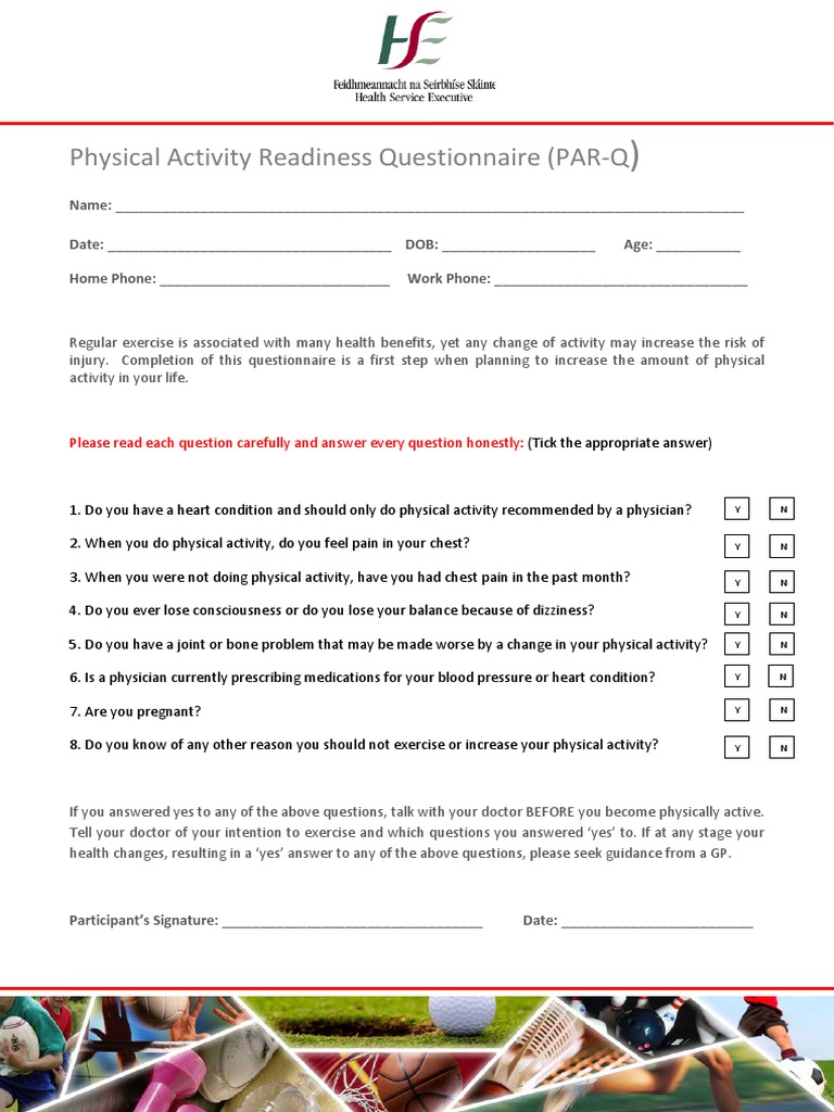 Physical Activity Readiness Questionnaire | PDF | Self-Improvement