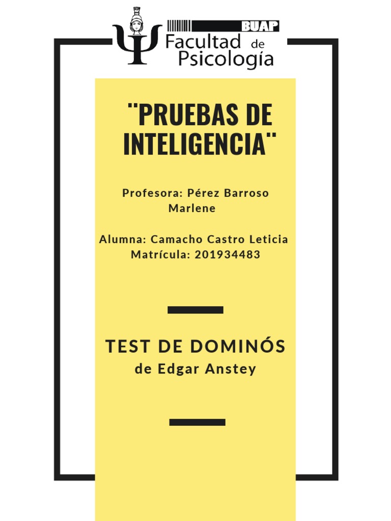 Test de Dominós' | PDF | Inteligencia | Conceptos psicologicos