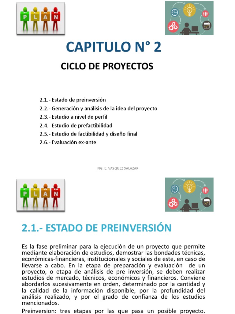 Capitulo 2 Planif - Ciclo de Proyectos | PDF | Estudio de factibilidad | Diseño