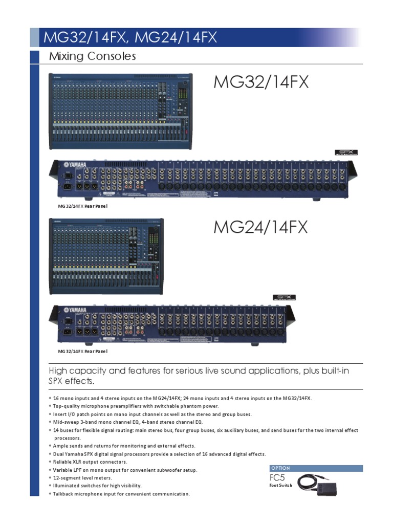 MG32/14FX, MG24/14FX | PDF | Equalization (Audio) | Sound Recording