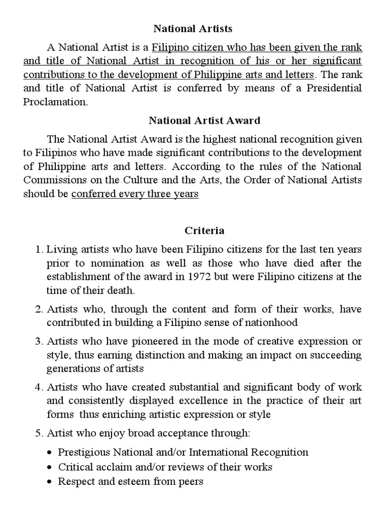 2023 National Artists of the Philippines | PDF | Philippines | Choreography