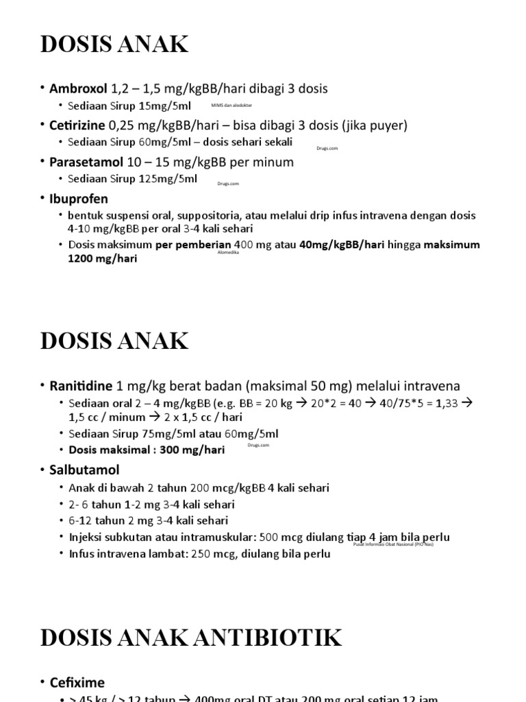 Dosis Anak | PDF
