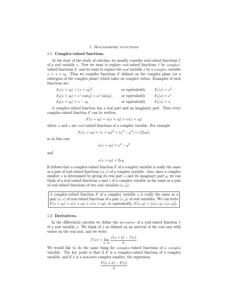 Holomorphic Functions | PDF | Complex Analysis | Derivative