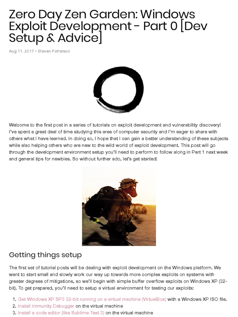 Zero Day Garden Windows Exploit Development Part 0 | PDF ...