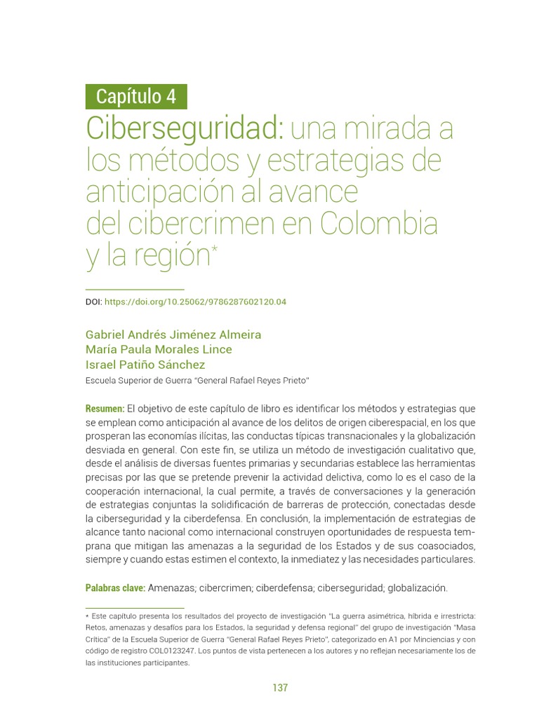 Ciberseguridad Una Mirada A Los M Todos y Estrategias 1679842861 | PDF | La seguridad ...