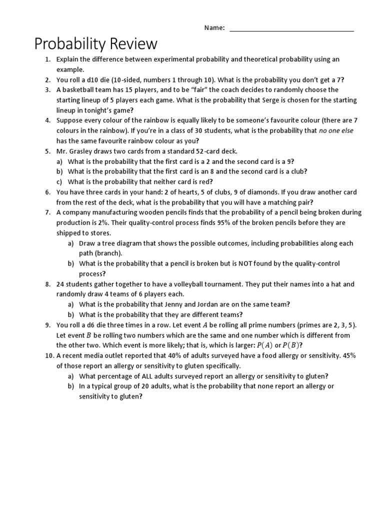 Probability Review 2 | Download Free PDF | Probability