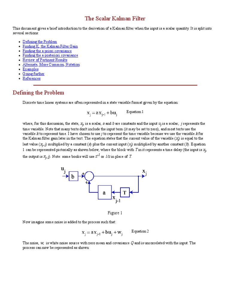 An Introduction To Scalar Kalman Filters | PDF | Kalman Filter | Covariance