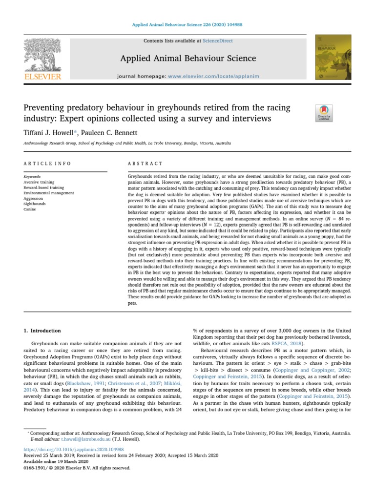 Preventing Greyhound Aggression 2020 | PDF | Dogs | Behavior