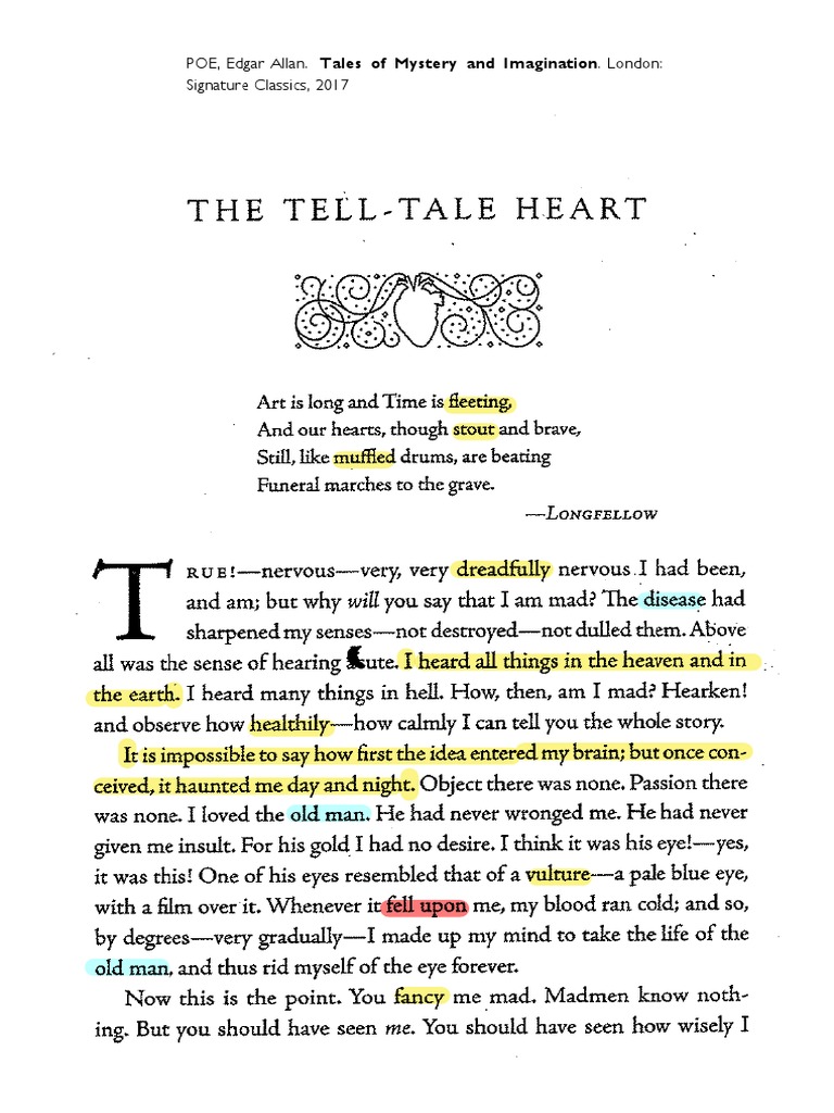 The Tell-Tale Heart Full Text PDF | PDF | Poetry | General Fiction