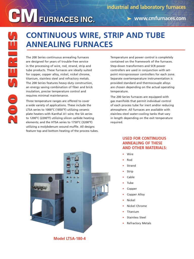 Continuous Wire, Strip and Tube Annealing Furnaces | PDF | Wire ...