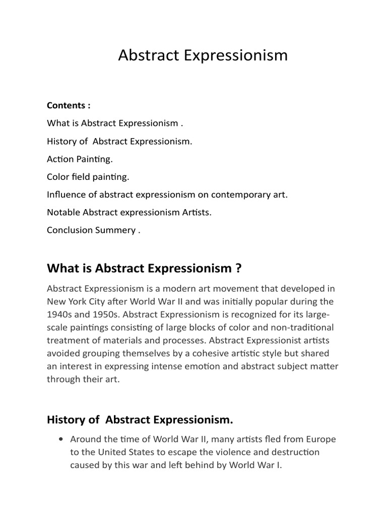 What Is Abstract Expressionism ? | PDF | Abstract Art | Expressionism