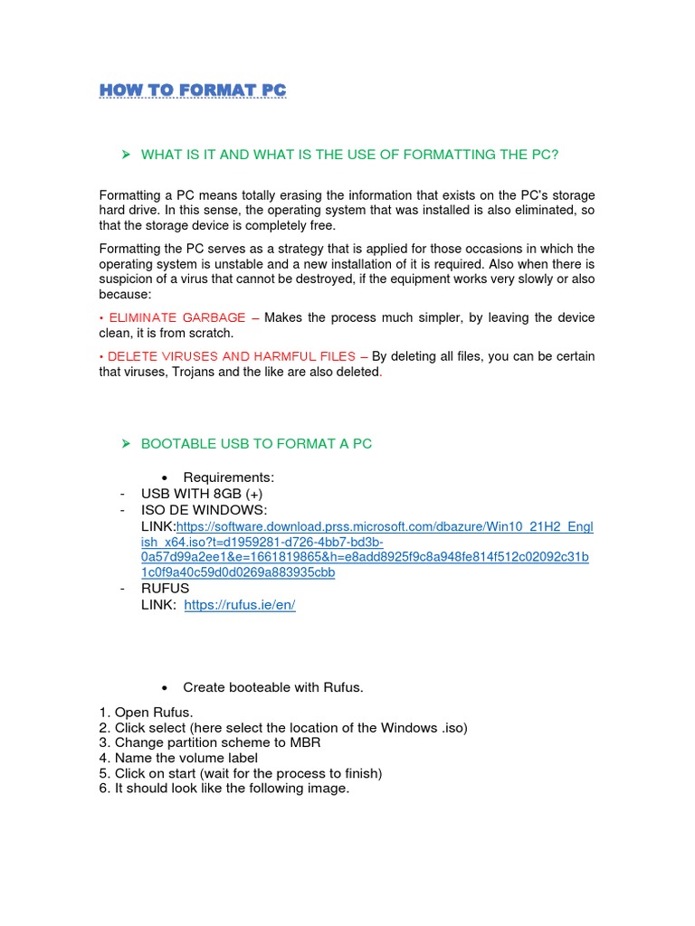 How To Format PC English | PDF | Booting | Bios