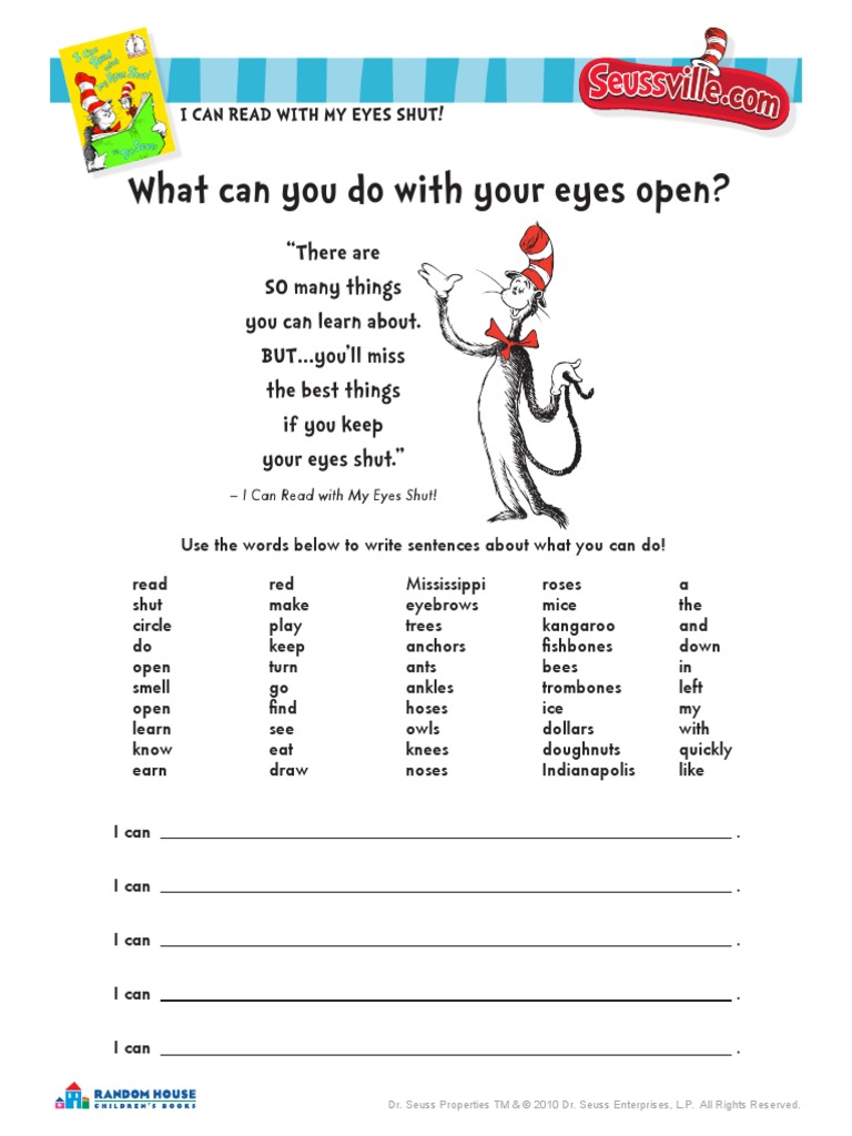 Dr. Seuss Worksheet | PDF