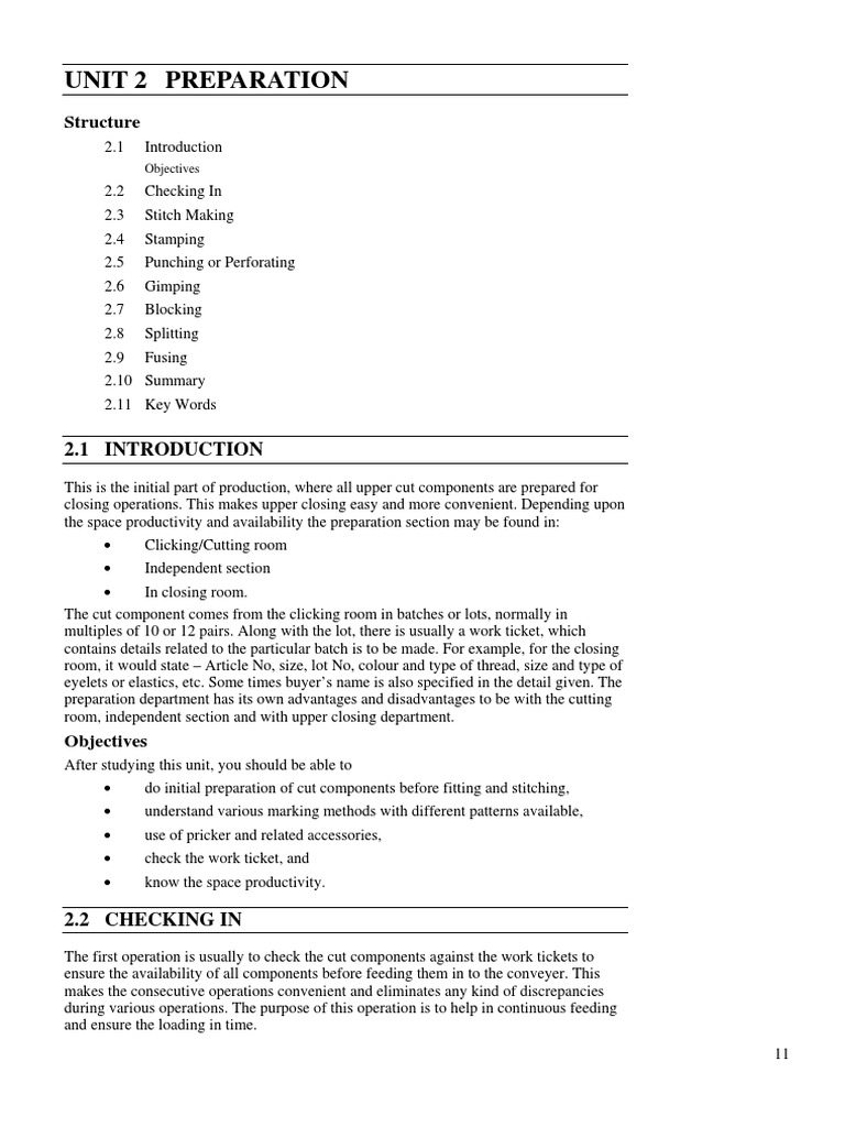 Unit 2 Preparation Pdf Shoe Leather