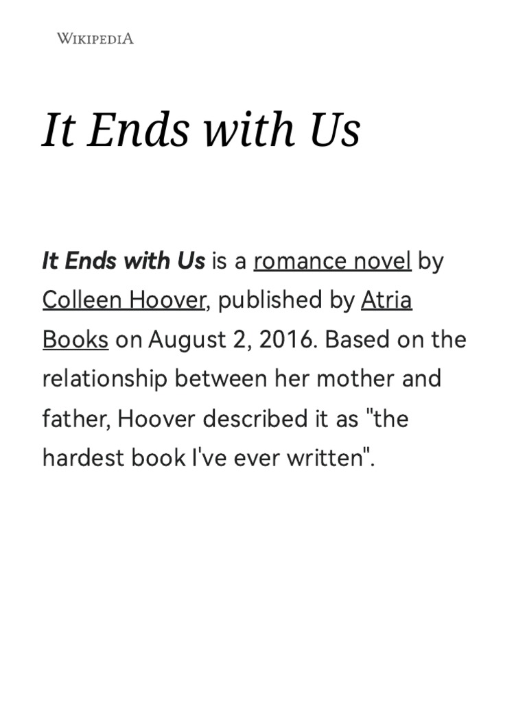 It Ends With Us | PDF