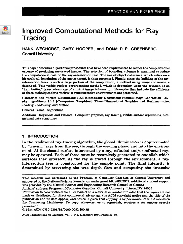 Improved Computational Methods For Ray Tracing | PDF | Rendering ... Improved Computational Methods For Ray Tracing | PDF | Rendering ...