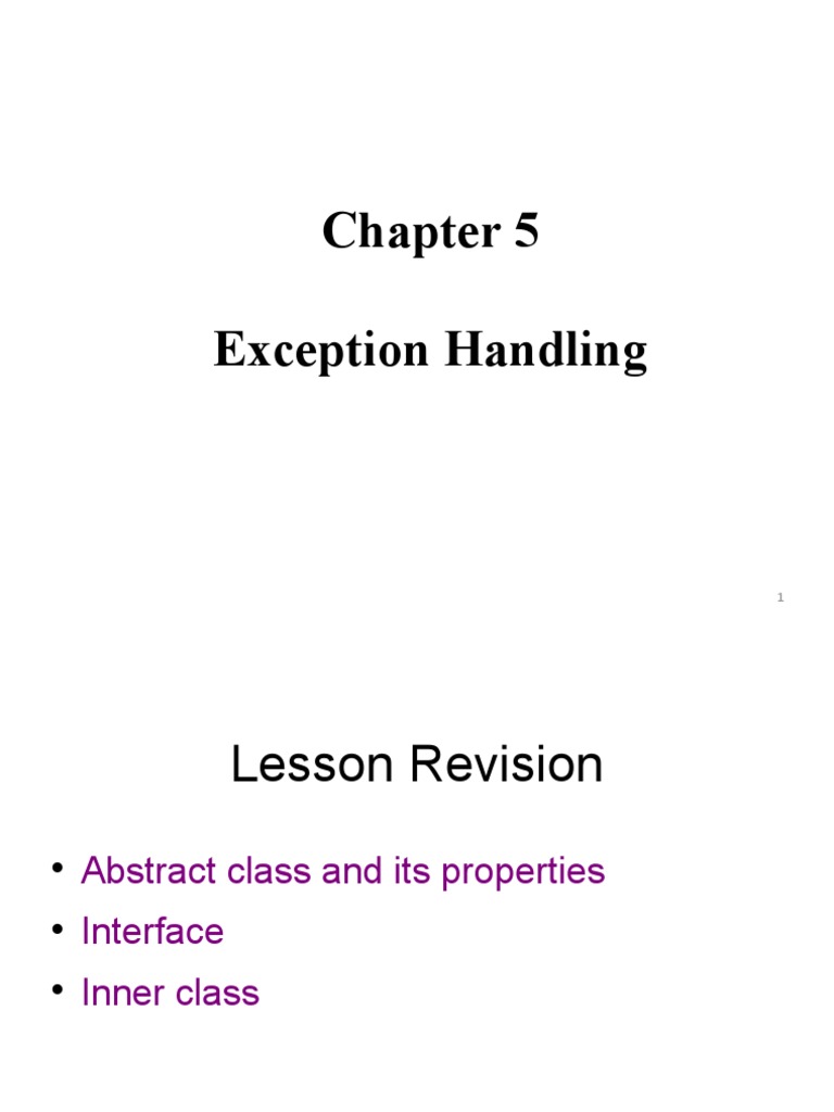 Exception Handling Pdf Method Computer Programming Programming